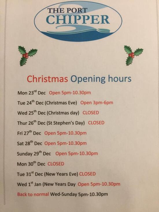 Carta del restaurante The Port Chipper, Newport