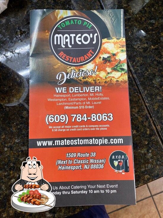 Menu at Mateo's Restaurant, Hainesport