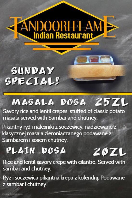 Menu at Tandoori Flame Taste Of Tradition restaurant, Kraków