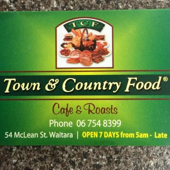 Menu at Waitara Town & Country cafe, Waitara