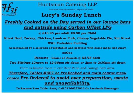 Menu at The Huntsman Hotel pub & bar, Shirenewton