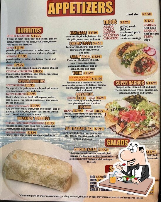 Menu at La Roca Mexican Restaurant, Newport