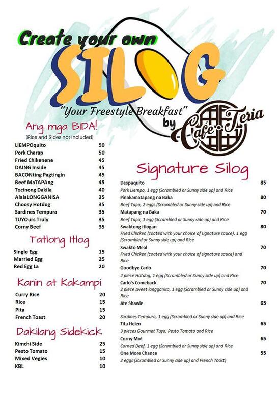 Menu at Cafe Teria Coffee Shop and Korean Restaurant, Batac