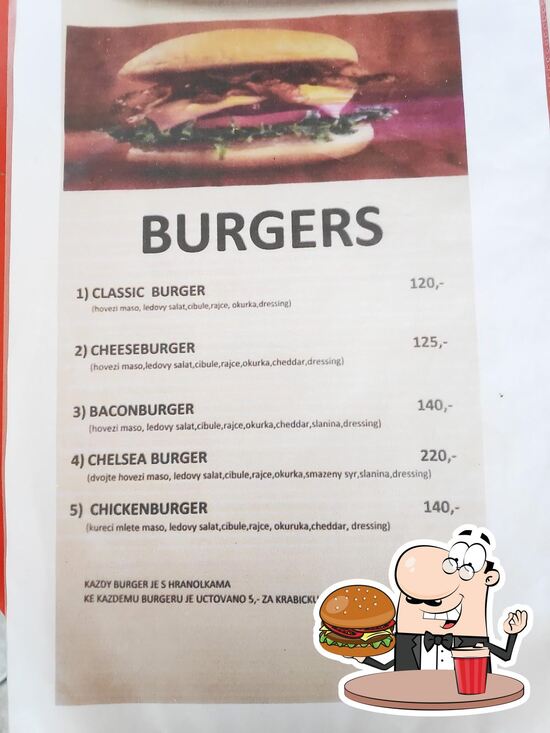 Menu at Chelsea kebab-pizza restaurant, Jablonné v Podještědí
