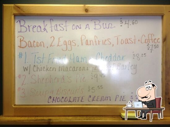 Menu au Side Street Cafe, Crossfield