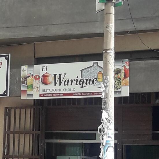 Menu at El warique restaurant, Huancayo