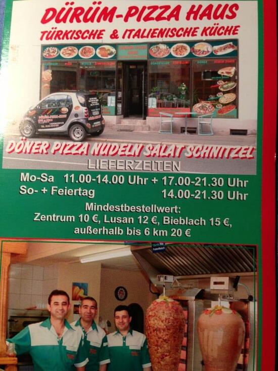 Speisekarte von Dürüm-pizza-haus, Gera, Str. des Friedens 30