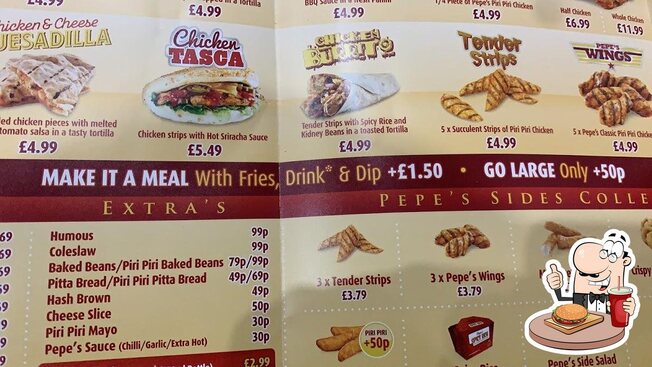 Menu at Pepe's restaurant, Woodford, 638 Chigwell Rd