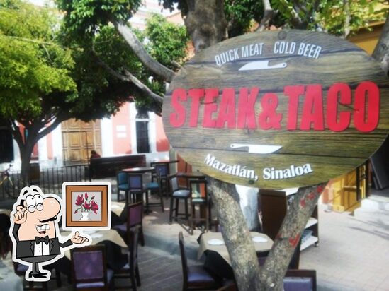 Menu at Steak & Taco restaurant, Mazatlán
