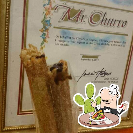 Menu at Mr. Churro restaurant, Los Angeles