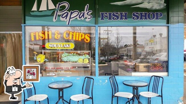 Menu at Papas Fish Shop fast food, Castlemaine