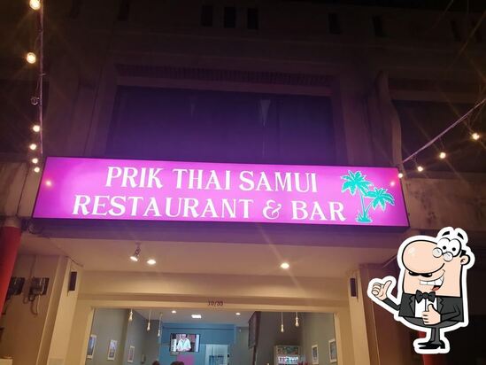 Menu at Prik Thai Samui restaurant, Ko Samui