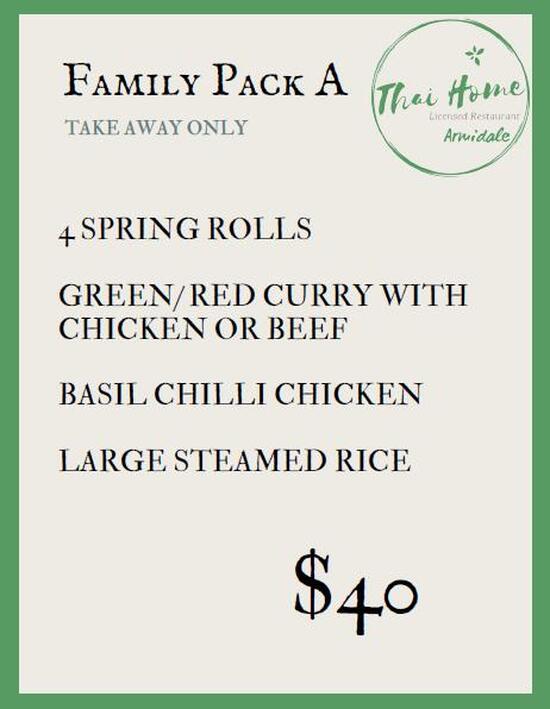 Menu at Thai Home Restaurant Armidale, Armidale