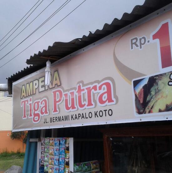 Menu at Ampera Tiga Putra restaurant, Bukittinggi