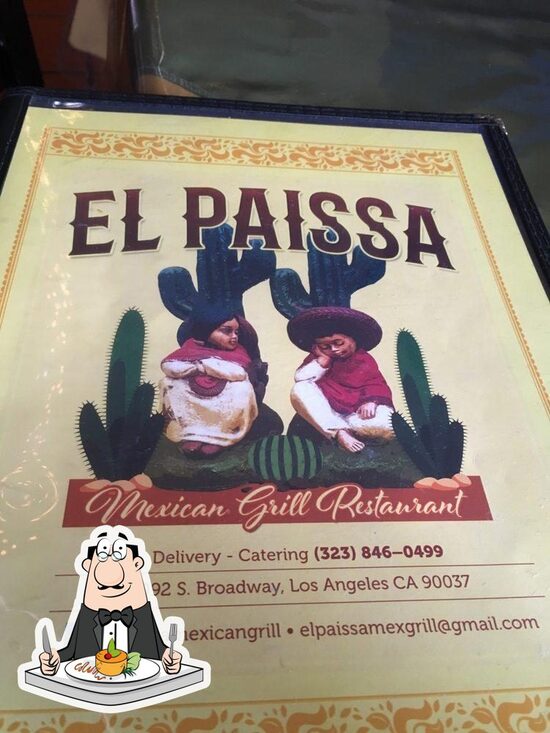 Carta del restaurante el paisa, Los Angeles, S Central Ave
