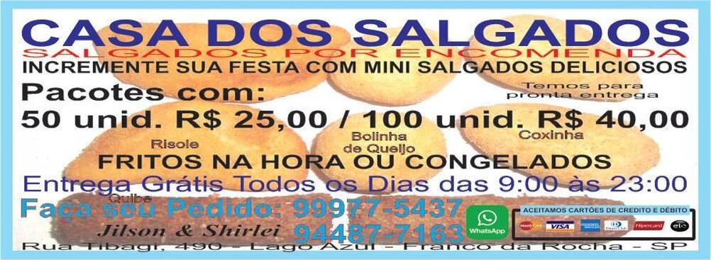J&S Casa dos Salgados pub & Bar, Franco da Rocha - Menu do restaurante ...