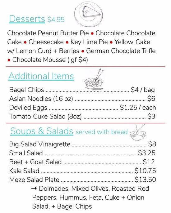 Menu at Kitchenette restaurant, Richmond