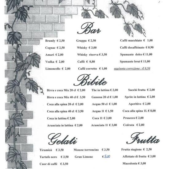 Menu da Pizzeria - Bar la Frasca, Potenza