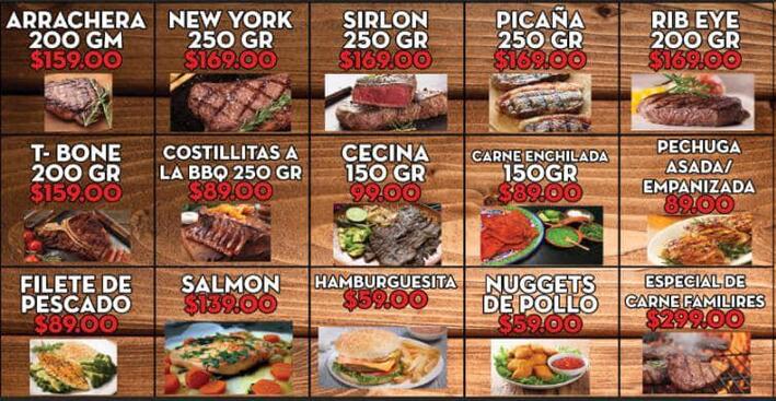 Menu at La Tabla Restaurante, Iguala, galerias tamarindos