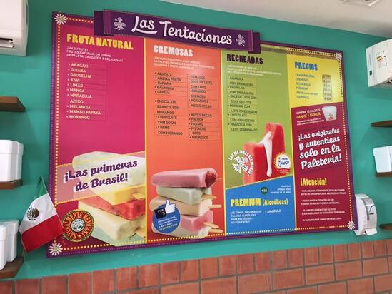 Menu at Paleteria Picolés Mexicanos Artesanais, Curitiba