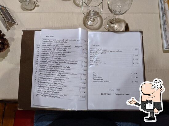 Menu da Trattoria Carpaccio ristorante, Palermo