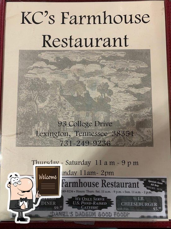Menu at KC's Farmhouse Restaurant, Lexington, 93 College Dr