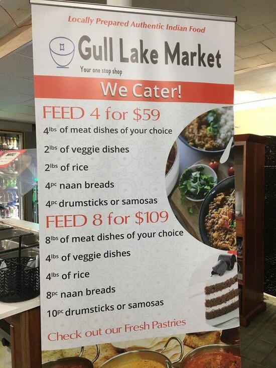 Menu at Gull Lake Market restaurant, South Gull Lake