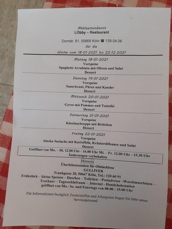 Menu at LORE - LObby-REstaurant, Cologne
