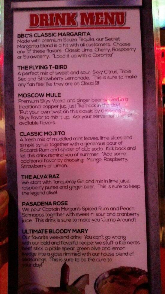Menu at Baraboo Burger Company, Baraboo