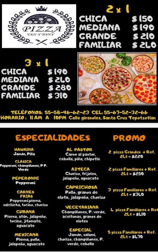 Pizzas Tan y Tony, Santa Cruz - Menú del restaurante, precios y reseñas