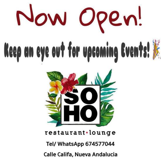 Menu at Soho Lounge Marbella restaurant, Marbella