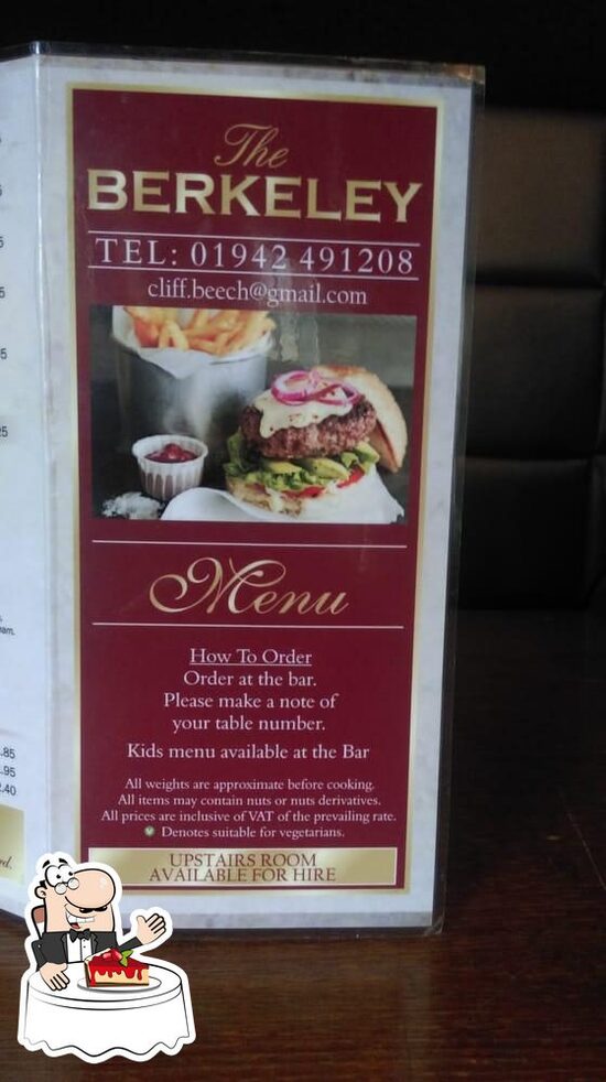Menu at The Berkeley pub & bar, Wigan