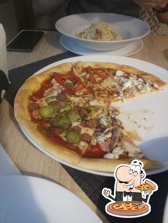Menu at PizzaRest restaurant, Minsk