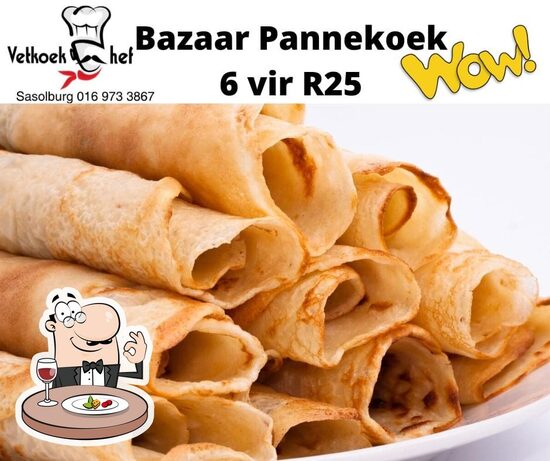 Menu at Vetkoek Chef restaurant, Sasolburg