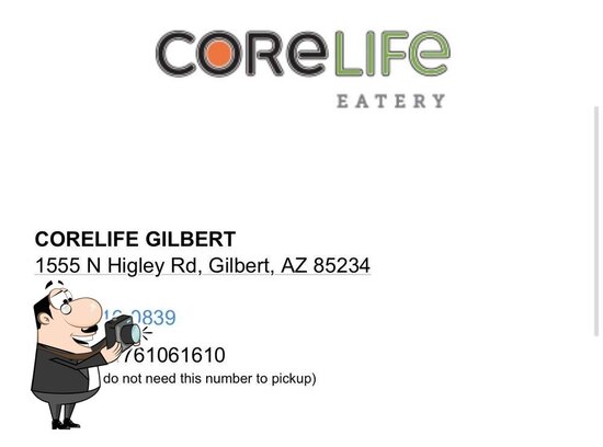 Menu at CoreLife Eatery restaurant, Gilbert
