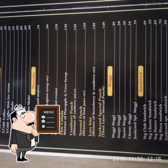 Menu at JunkYard Cafe, Bhopal, Plot No 120