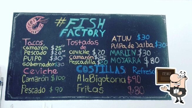 Menu at Fish Factory restaurant, Tuxtla Gutiérrez