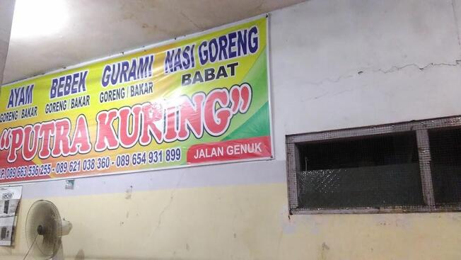 Menu at PUTRA KURING restaurant, Semarang