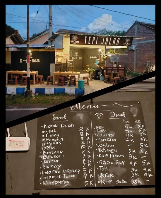 Menu at Tepi Jalan restaurant, Banyuwangi