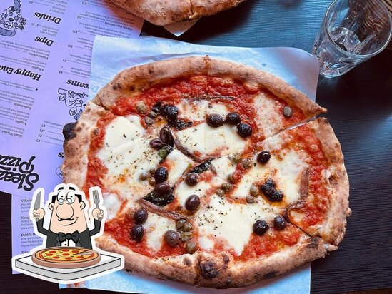 Menu at Sleazy Pizza restaurant, London