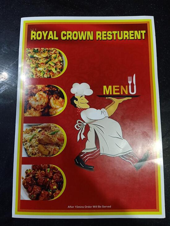 Menu at Royal Crown Restaurant, Secunderabad