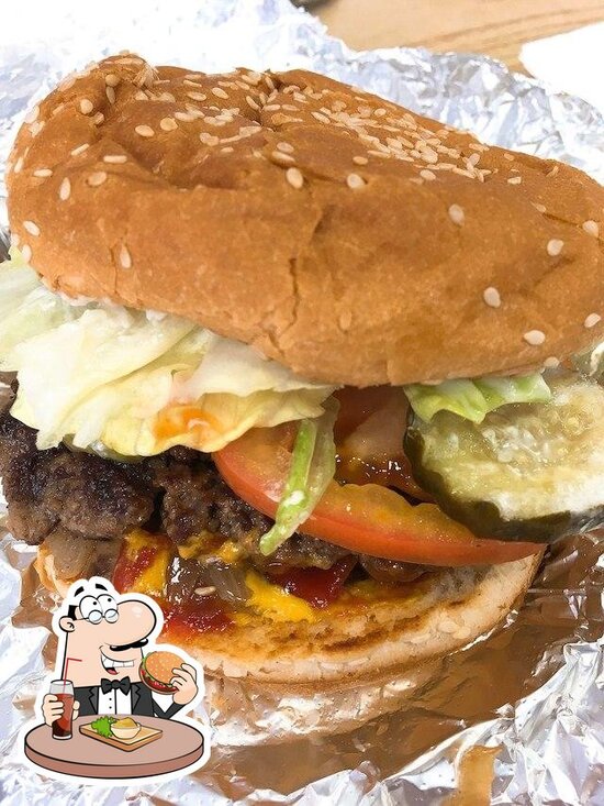 Menu at Five Guys fast food, Calgary, Macleod Trail SE