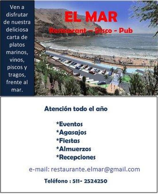 Menu at Restaurante El Mar, Miraflores