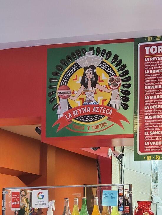 Menu at La Reyna Azteca restaurant, Denver