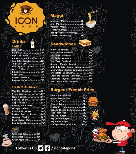 Menu at Icon Cafe, Pune