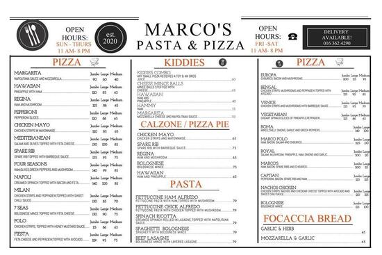 Marcos Pizza, Meyerton - Restaurant menu, prices and reviews