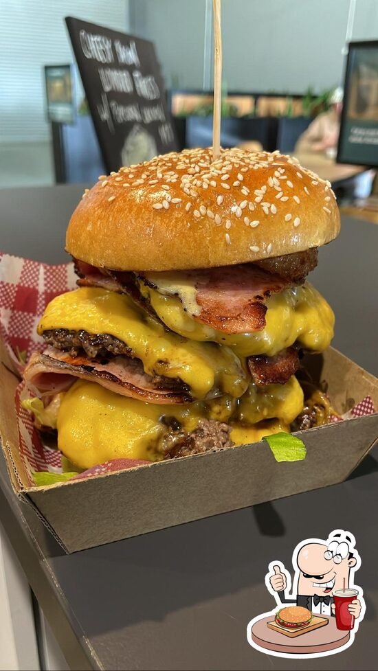 Menu at Andy’s burgers restaurant, West Busselton