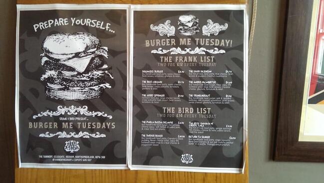Menu at The Tannery pub & bar, Hexham
