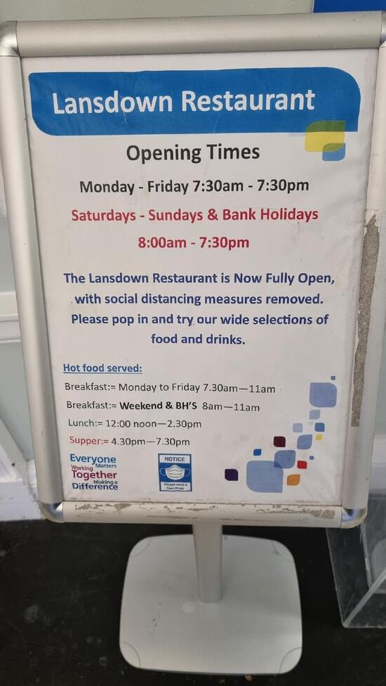Menu at Lansdown Restaurant RUH, Bath