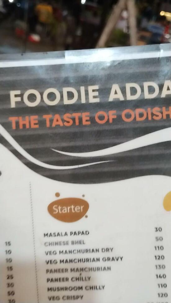 Menu at Foodie Adda (Taste of Odisha), Pune